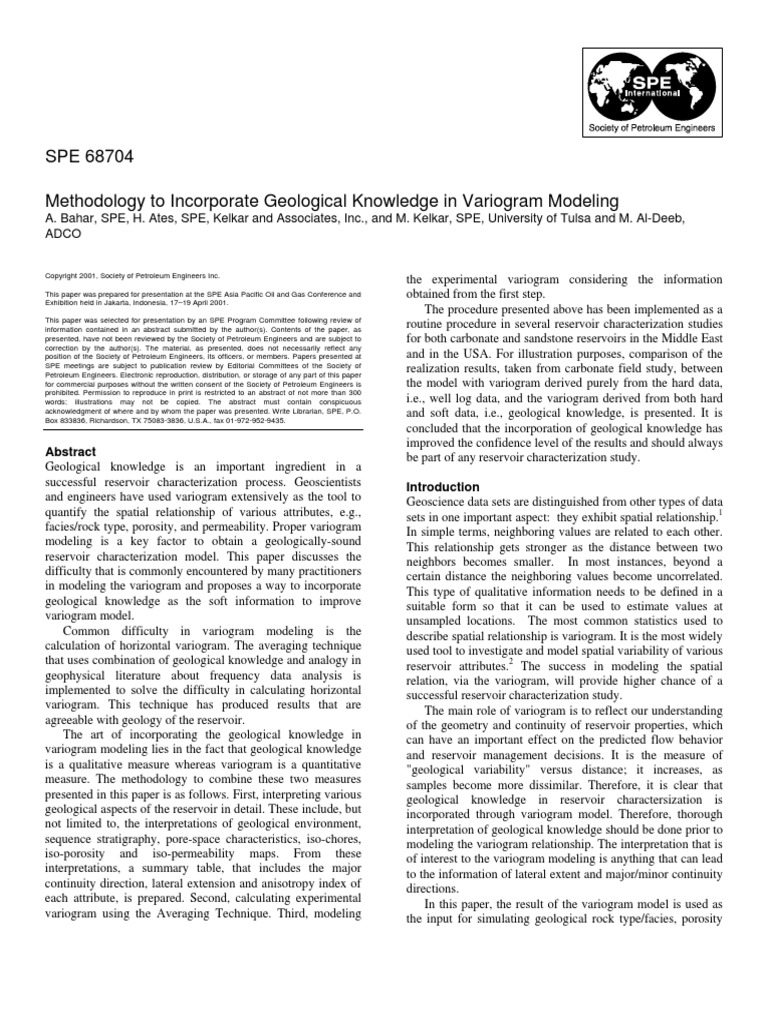 Integration of Geological Knowledge For Variogram Modeling | PDF ...