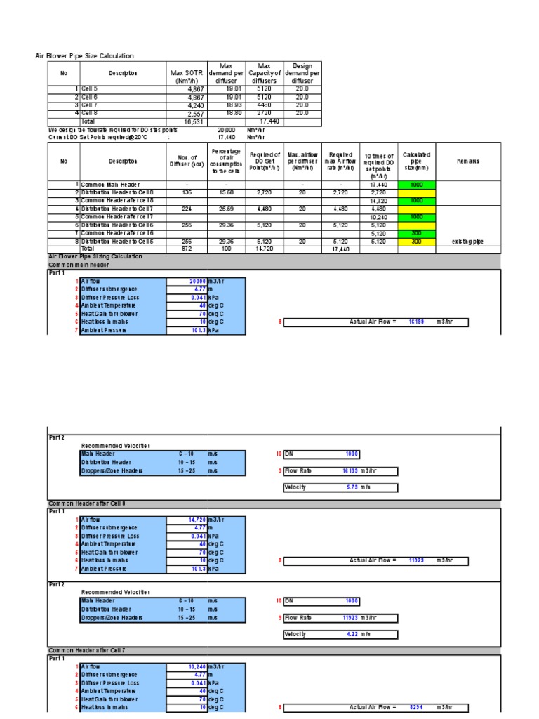 Calculation of Air Pipe Size | PDF | Flow Measurement | Pressure