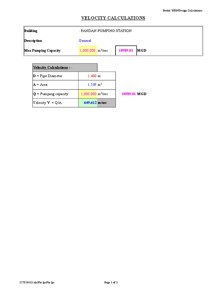 Calculation of Flow | PDF