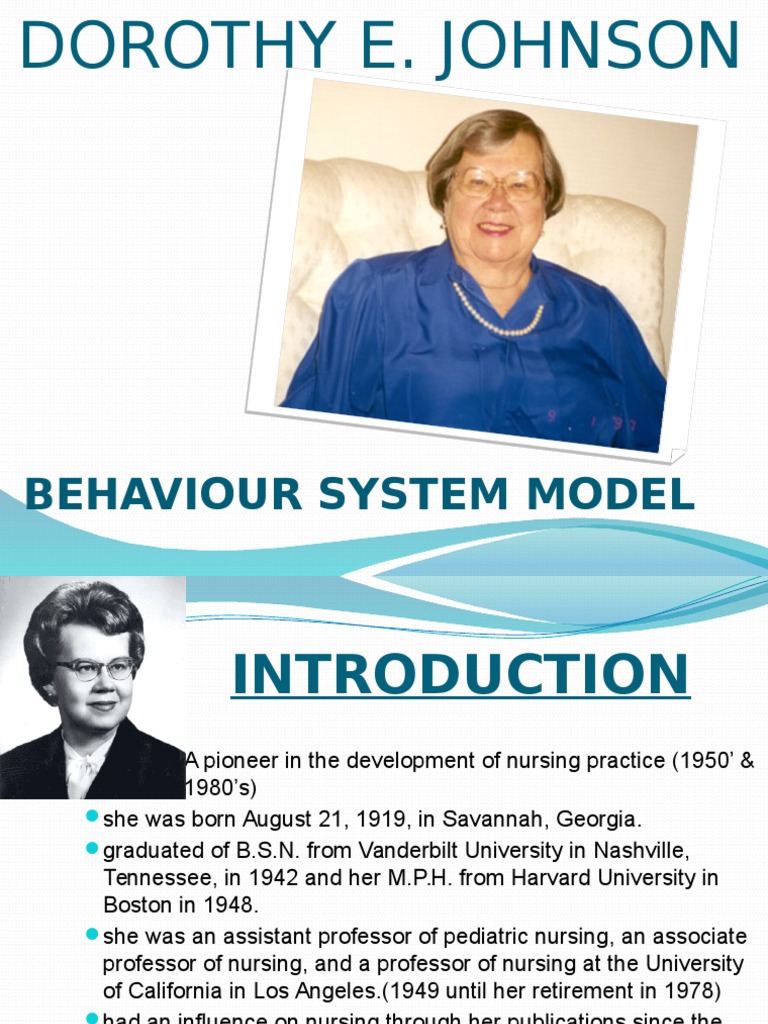 Dorothy Johnson's Behavioral System Model | PDF | System | Theory