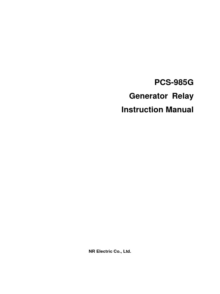 NARI PCS-985G Generator Relay | PDF | Power Supply | Relay