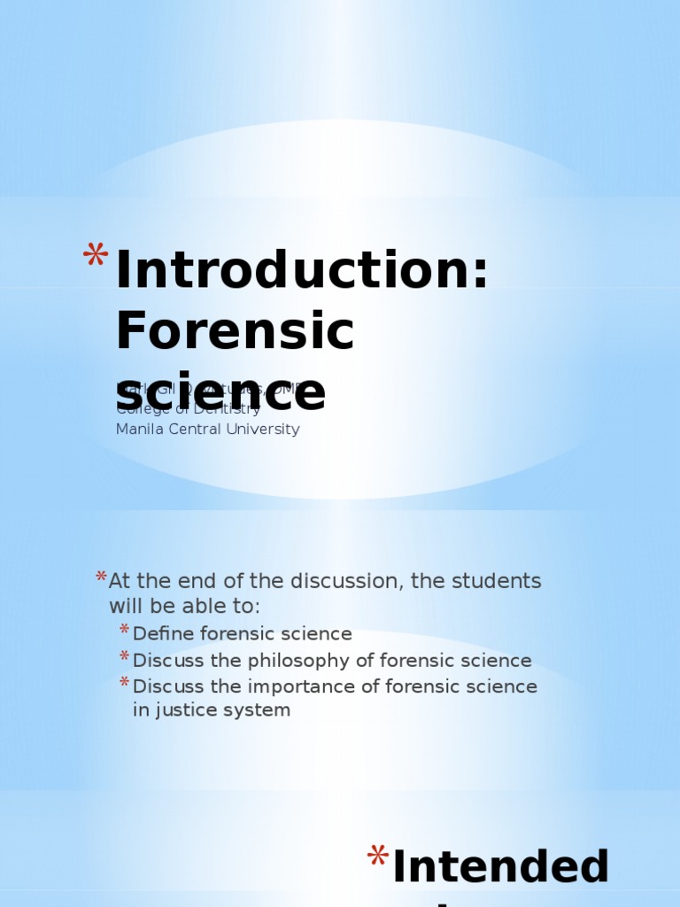 Introduction Forensic Science | PDF | Forensic Science | Criminal Justice