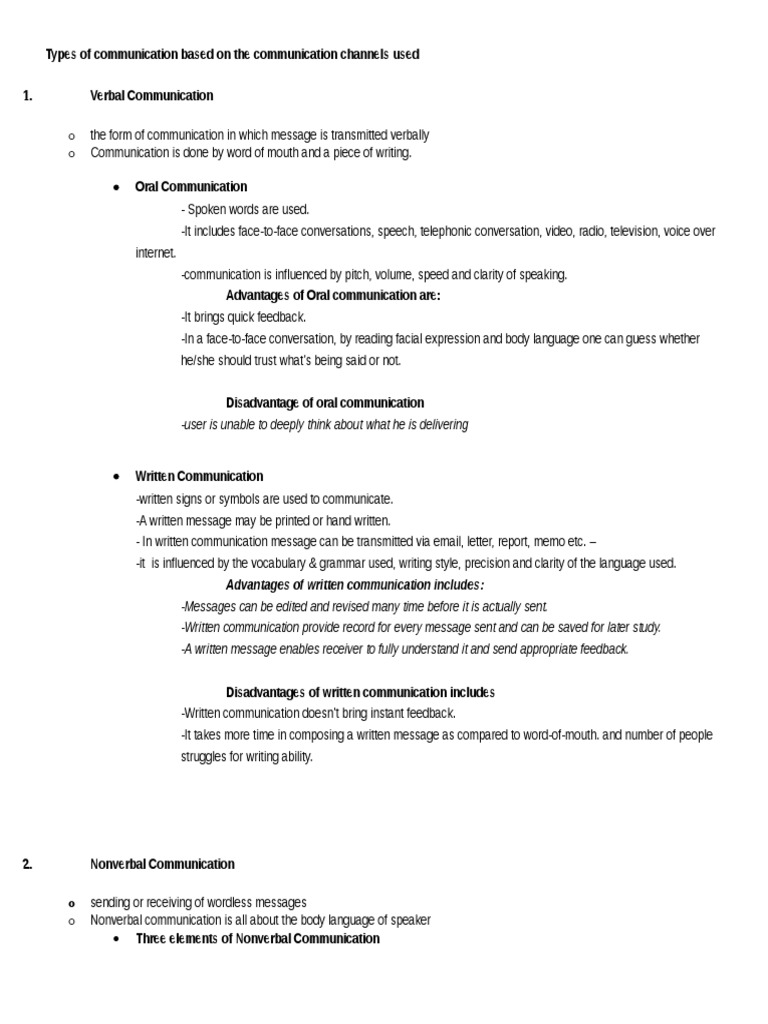 Types of Communication Based On The Communication Channels Used | PDF ...