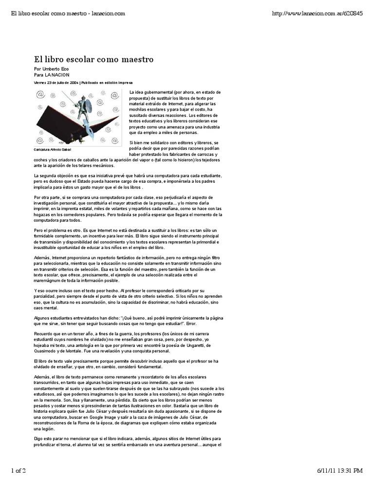 El Libro Escolar Como Maestro | PDF | Libros | Imprenta