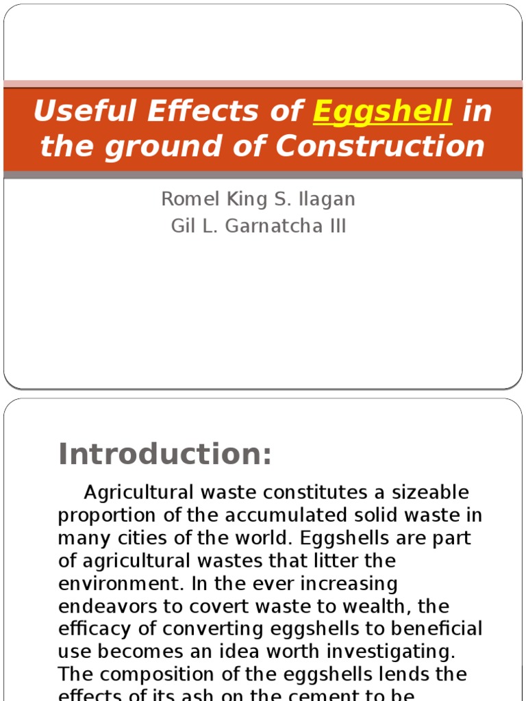 Benefits of Eggshells in Construction | PDF | Science & Mathematics