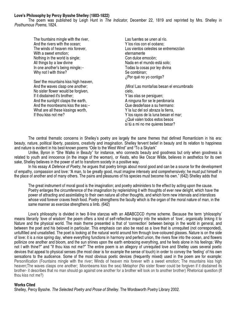 119 2014-05-31 ShelleyLove Philosophy | PDF | Percy Bysshe Shelley | Poetry