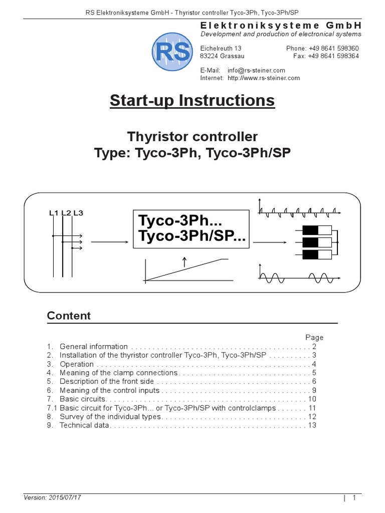 Tyco 3ph English | PDF | Cable | Mains Electricity
