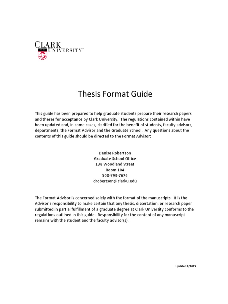 Thesis Format Guide | PDF
