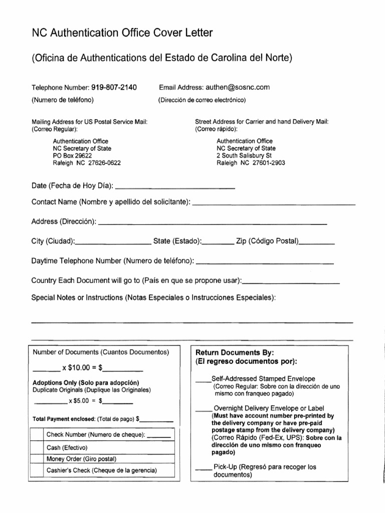 Authentication Cover Letter NC | PDF | Social Science | Law