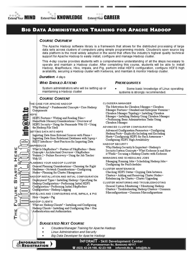 Big Data Administrator Training for Apache Hadoop | PDF | Apache Hadoop | Map Reduce