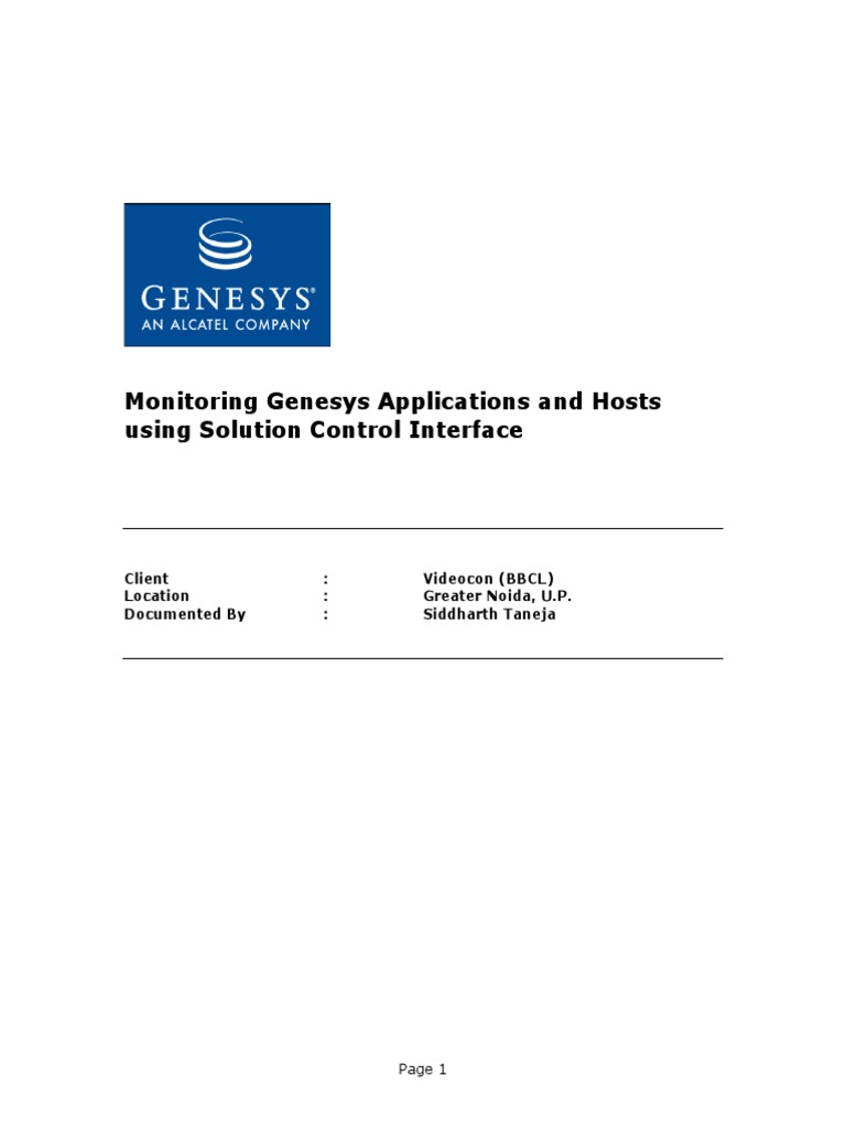Monitoring Genesys with SCI | PDF | Business | Computers