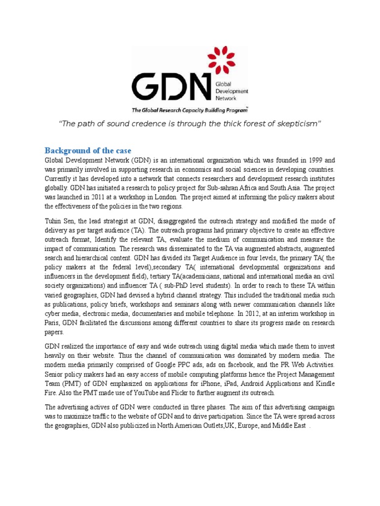 Global Development Network | PDF | Advertising | Mass Media