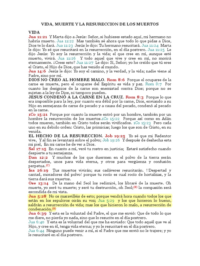 Vida Muerte y Resureccion | PDF | La resurrección de Jesús | Resurrección