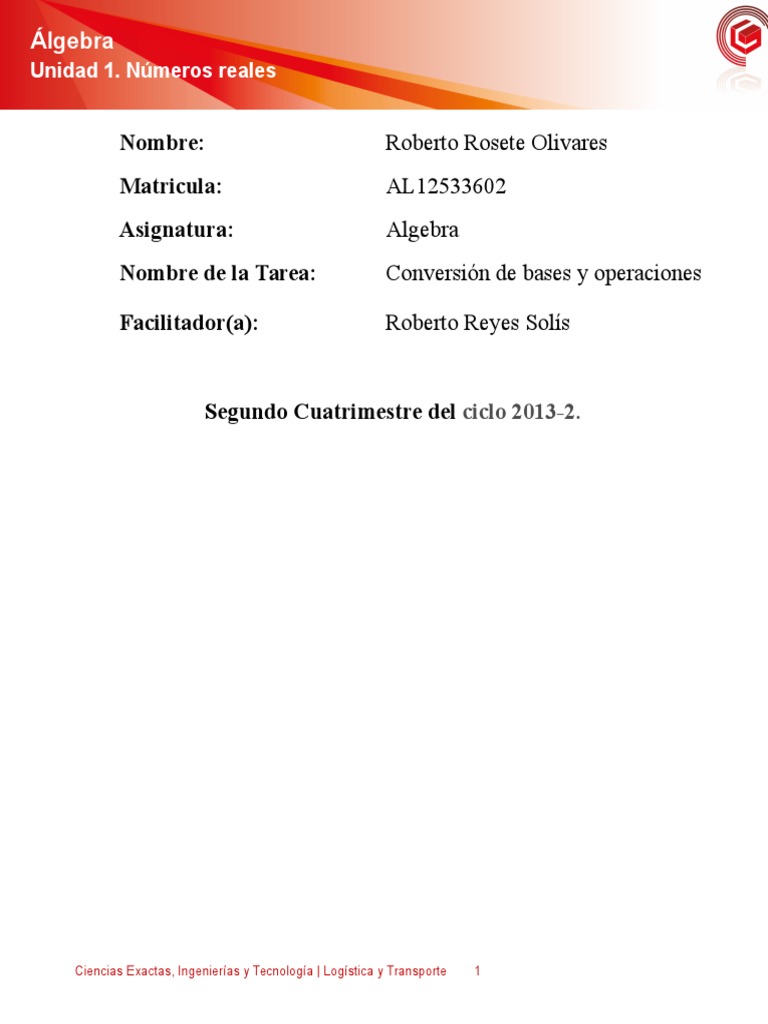 Lalg - U1 - A1 - Roro (2) - 1 | PDF | Lexicología | Álgebra