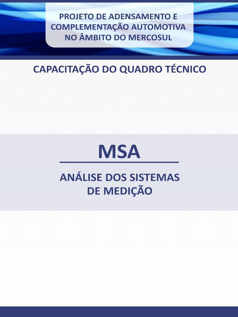 Análise de Sistemas de Medição MSA | PDF