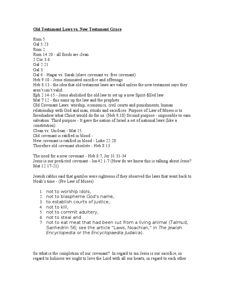 Old vs. New Testament Laws Explained | PDF | New Covenant | Sacrifice