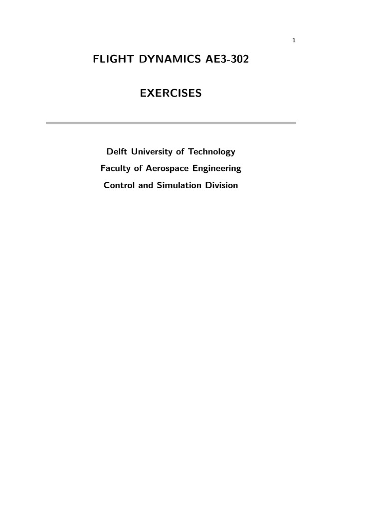 Flight Dynamics Exercises | PDF | Aircraft | Aileron