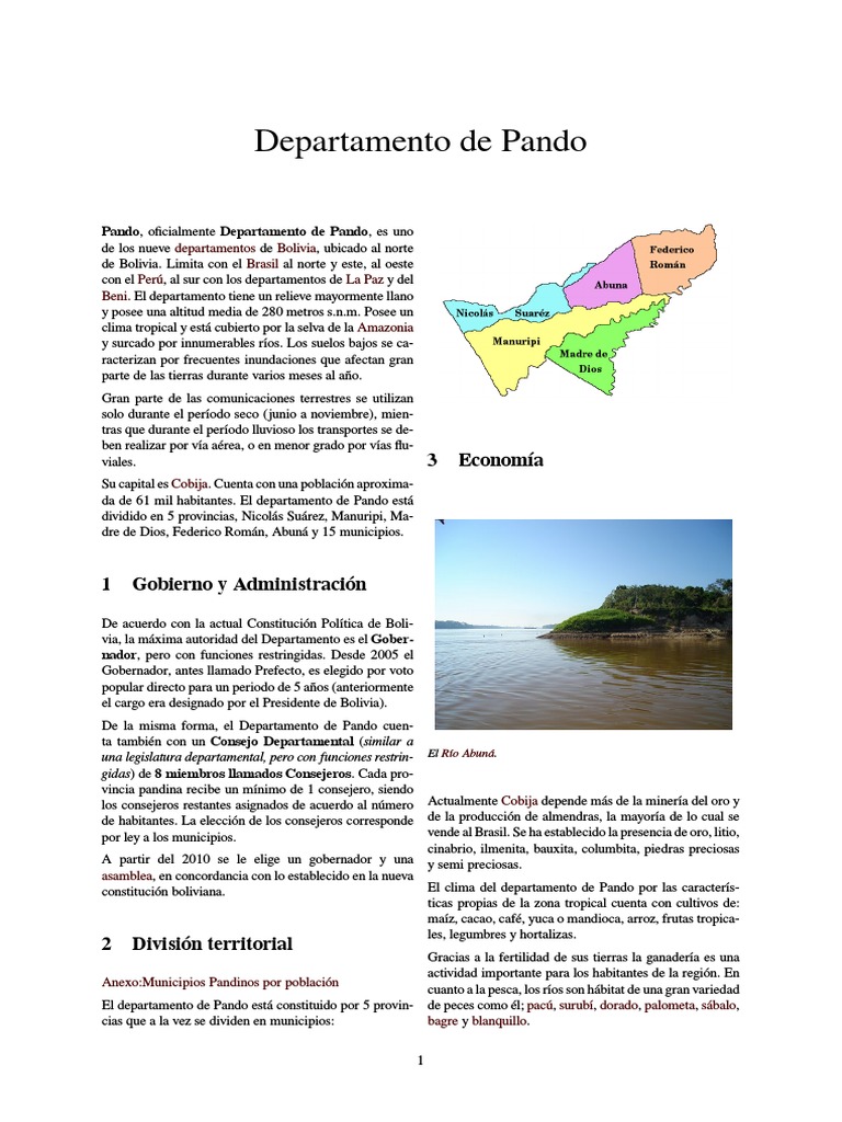 Departamento de Pando | PDF | Agricultura | Naturaleza