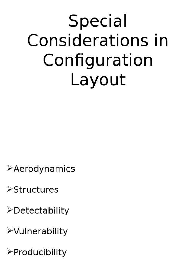 Aircraft Configuration Design Considerations | PDF | Radar | Drag (Physics)