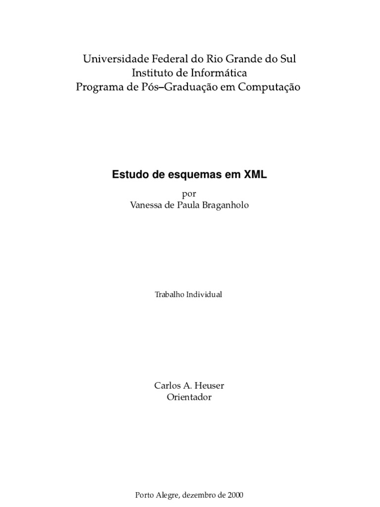 Estudo de Esquemas em XML | PDF | Data Serialization Formats | Xml