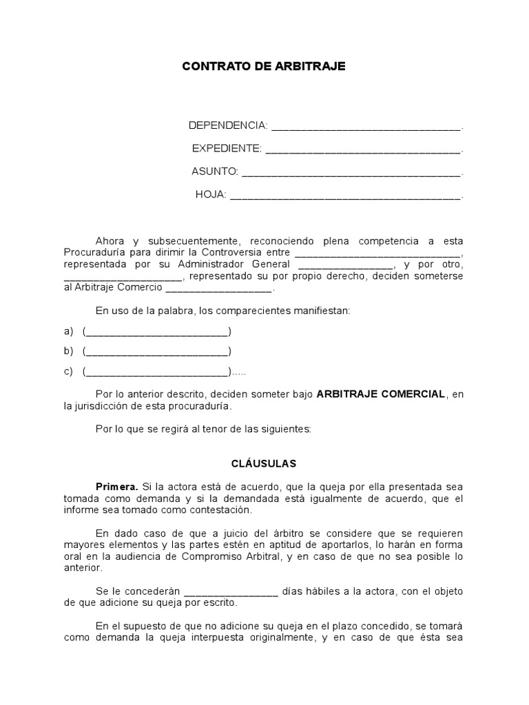 Contrato de Arbitraje | Arbitraje | Evidencia (ley) | Prueba gratuita de 30 días | Scribd