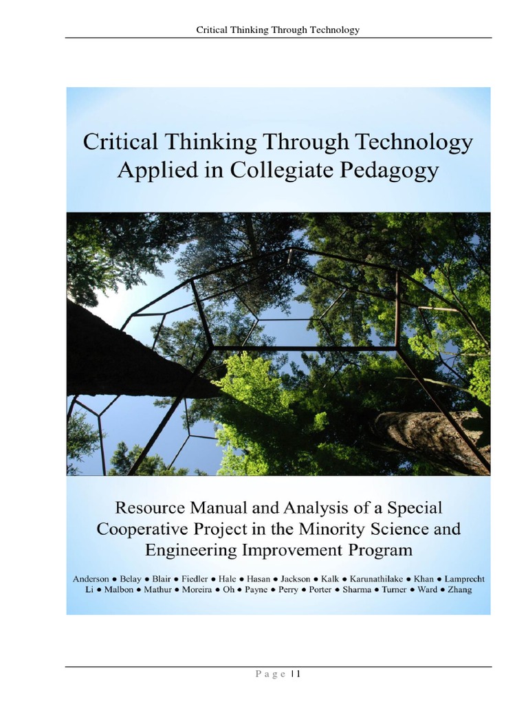 Critical Thinking Through Technology Applied in Collegiate Pedagogy ...
