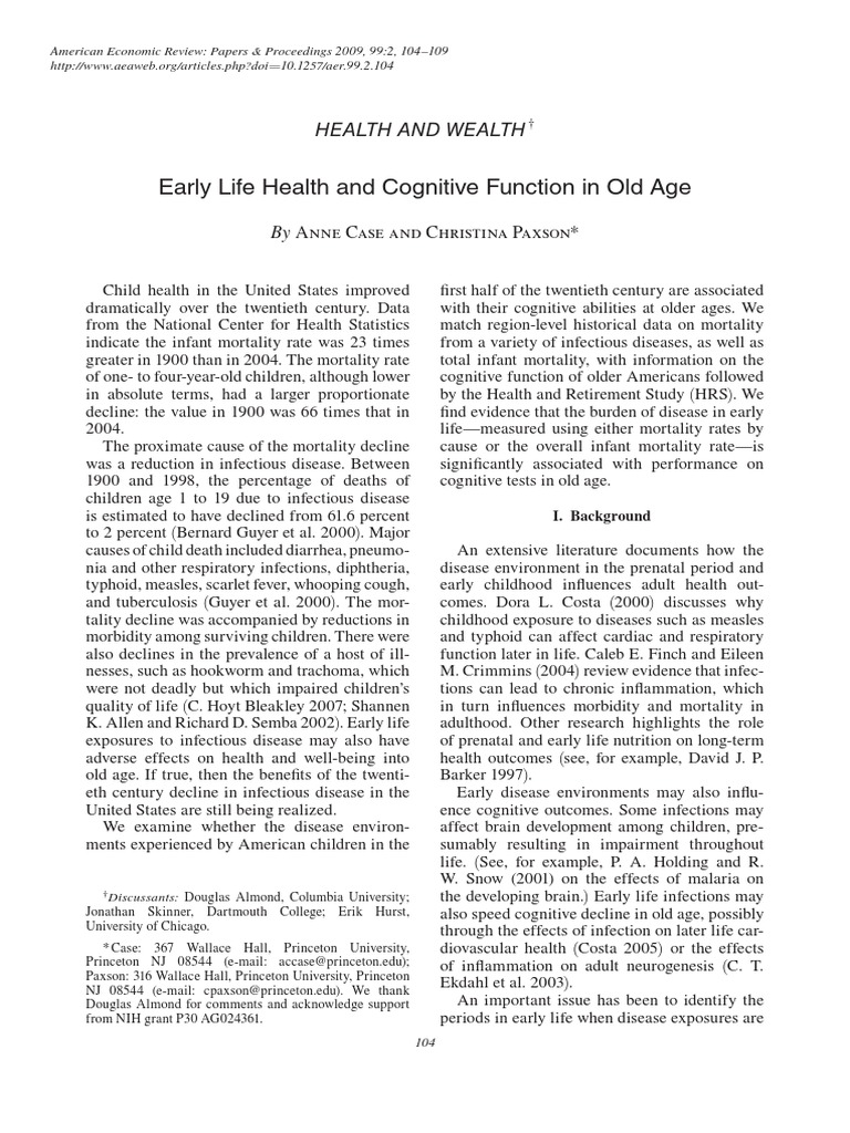Case - Age and Health | Download Free PDF | Infant Mortality | Infection