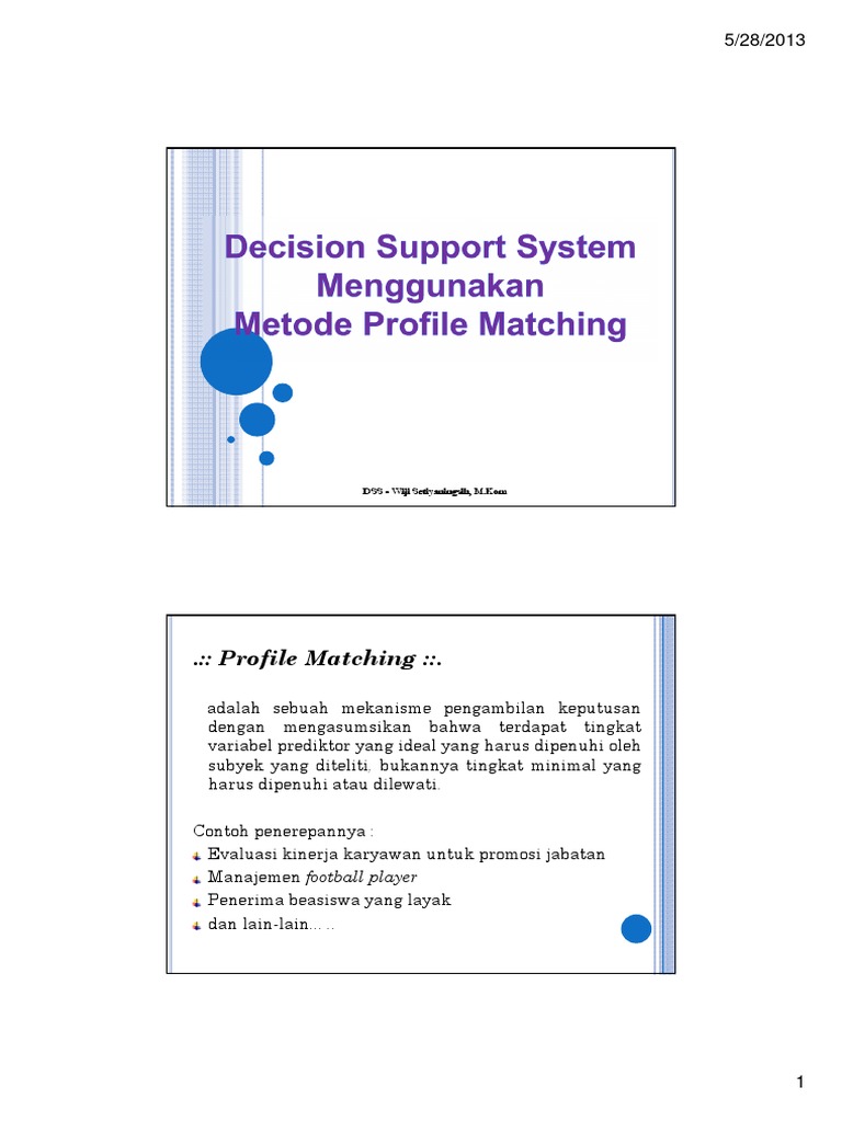 Metode Profile Matching | PDF | Karier & Perkembangan | Bisnis