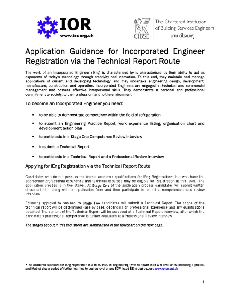 Technical Report Route To IEng Guidance | PDF | Competence (Human ...