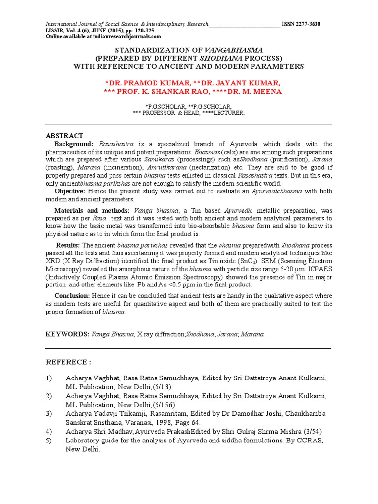 Vanga Bhasma | PDF | Ayurveda | Optics