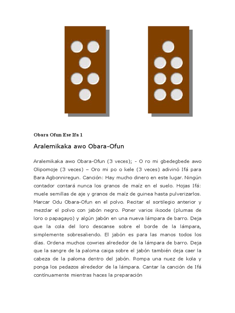 Ese Ifa de Obara Fun | PDF | Santeria | Religión étnica