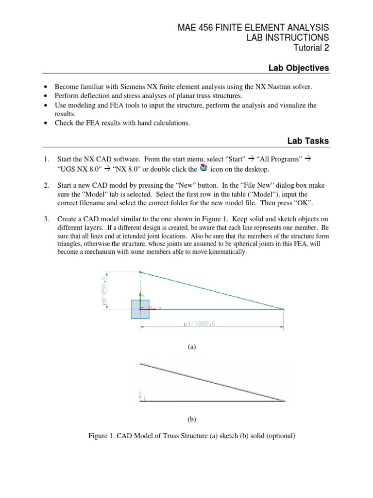 Mae 456 Finite Element Analysis Lab Instructions Tutorial 2 | PDF | Finite Element Method ...