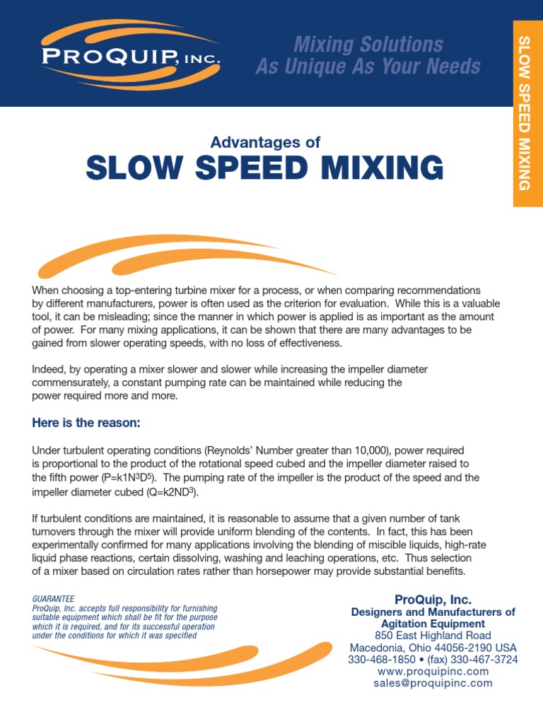 Slow Speed Mixing: Mixing Solutions As Unique As Your Needs | PDF ...
