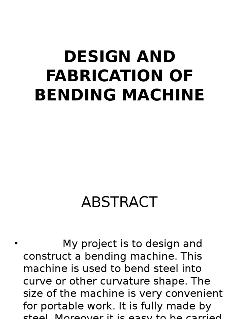 Design and Fabrication of Bending Machine | PDF | Bending | Mechanical Engineering