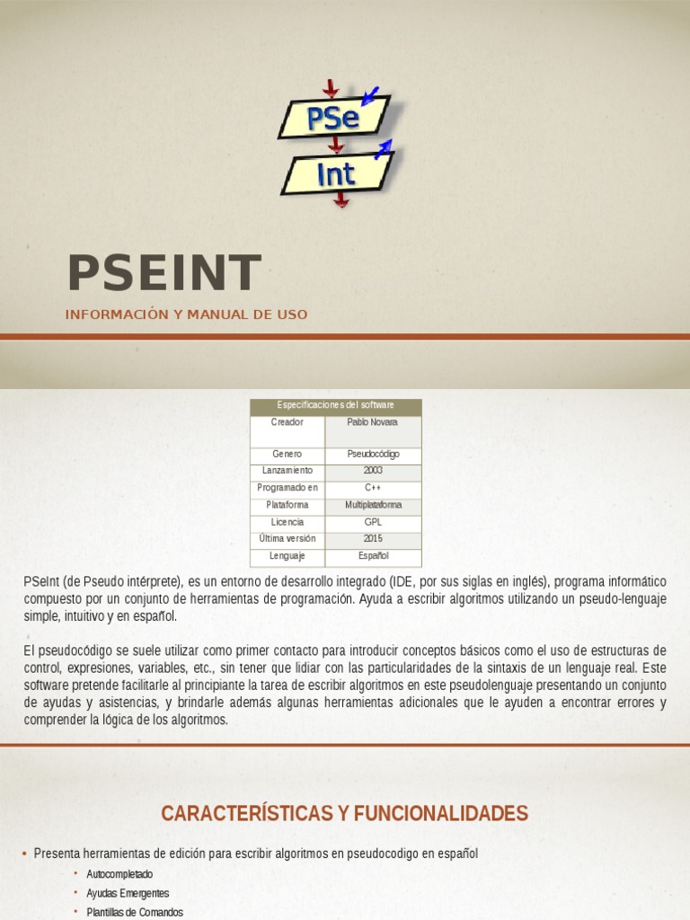 Pseint Manual | PDF | Algoritmos | Lenguaje de programación