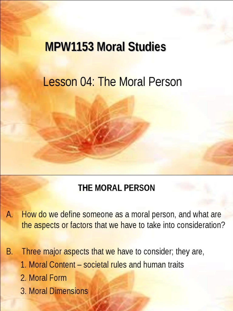 Chapter 4 the Moral Person | Morality | Epistemology