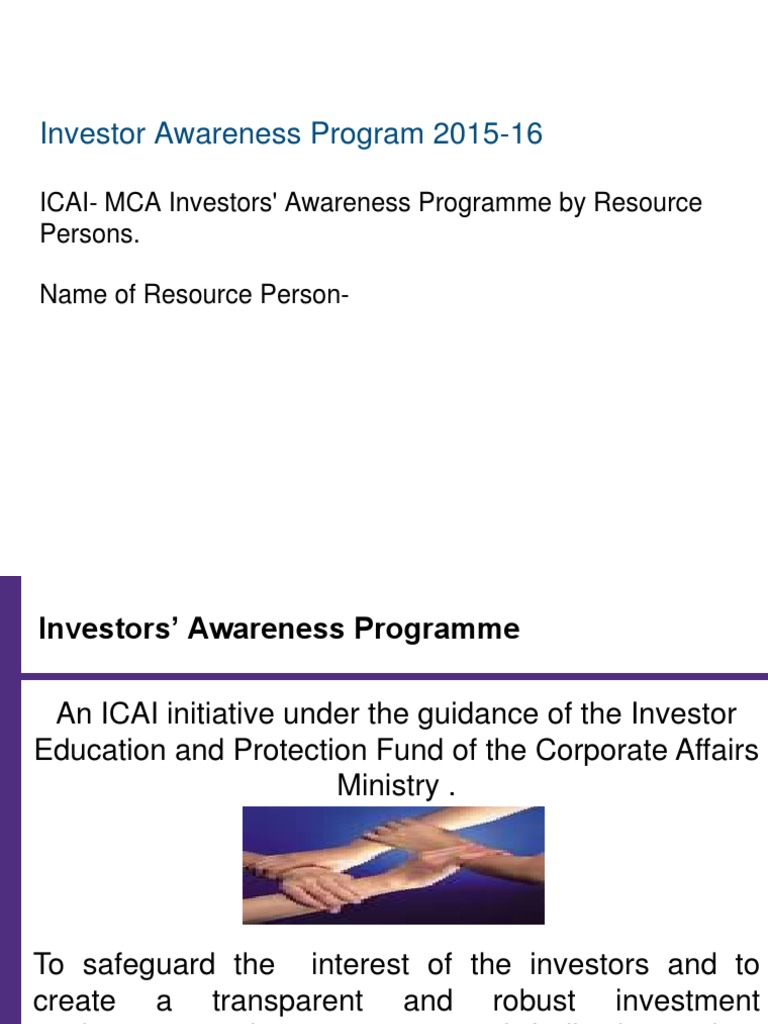 Investor Awareness Program 2015-16 | PDF | Securities (Finance) | Investing