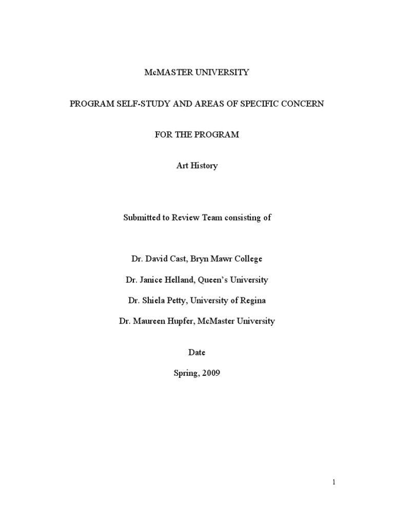 McMaster University Art History Self Study | PDF | Academia