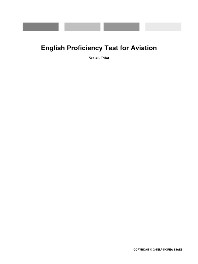 English Proficiency Test For Aviation: Set 31-Pilot | PDF | Air Traffic ...