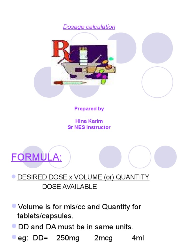 Dosage Calculations | PDF | Pharmacy | Pharmaceutical Sciences