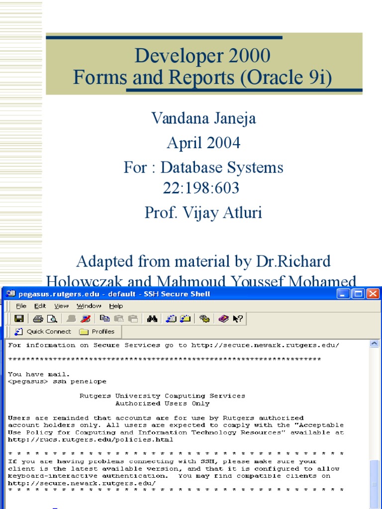 Developer 2000 Forms and Reports Guide | PDF
