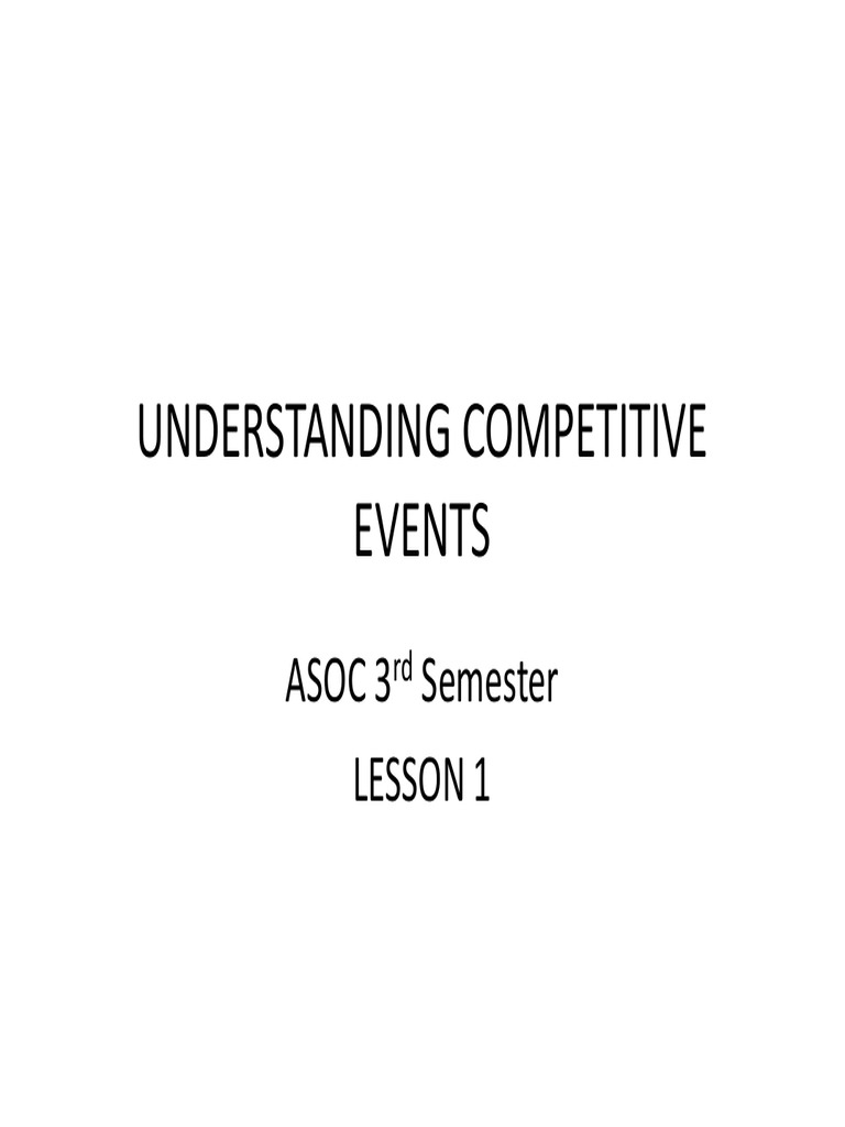 Understanding Competitive Events | PDF | Sports | Leisure
