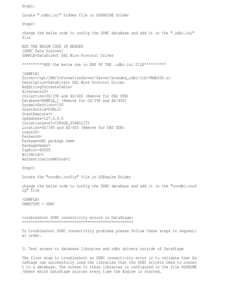 ODBC Linux Config | PDF | Ibm Db2 | Library (Computing)