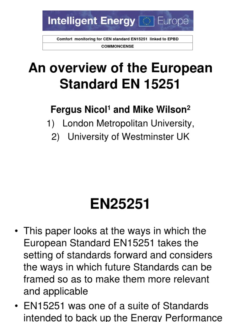 Overview of EN 15251 Standards | PDF | Hvac | Ventilation (Architecture)
