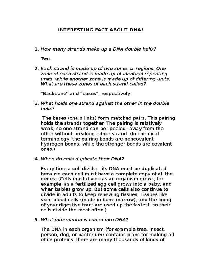 Key Facts About DNA Structure and Function | PDF | Base Pair | Dna