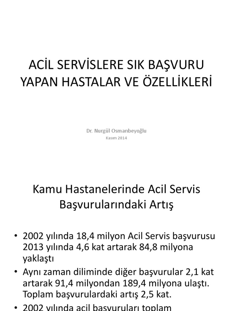 Türkiyede Acil Sık Başvurular Analizi | PDF
