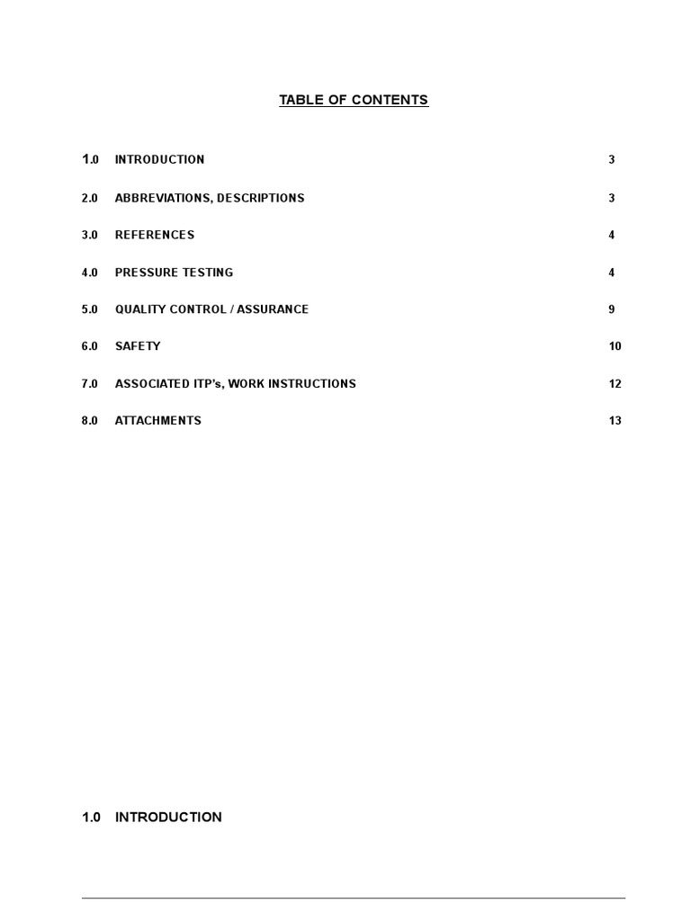 Pipework Pressure Testing Procedures | PDF | Pipe (Fluid Conveyance ...