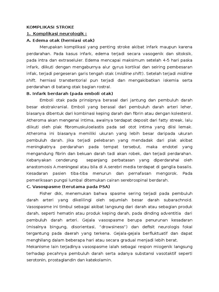 Komplikasi Stroke | PDF