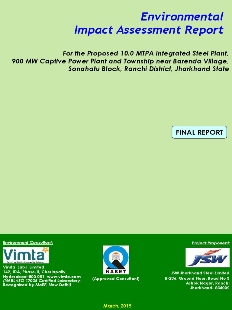 EIA EMP Report of JSW Steel | PDF | Air Pollution | Waste Management