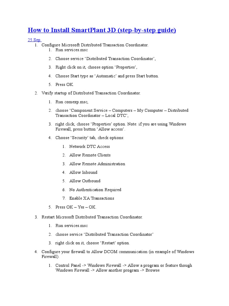 How To Install SmartPlant 3D | PDF | Port (Computer Networking) | Microsoft Sql Server